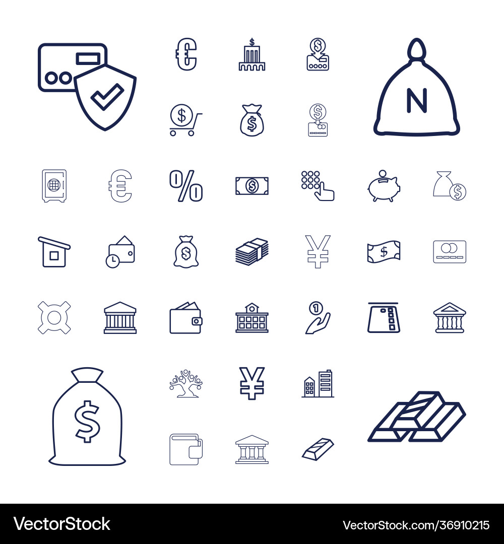 Bank icons Royalty Free Vector Image - VectorStock