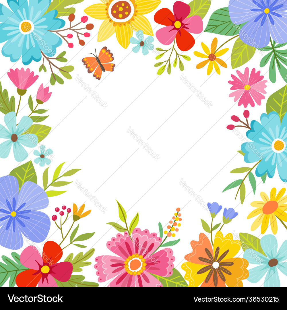 Cute colorful spring floral background Royalty Free Vector
