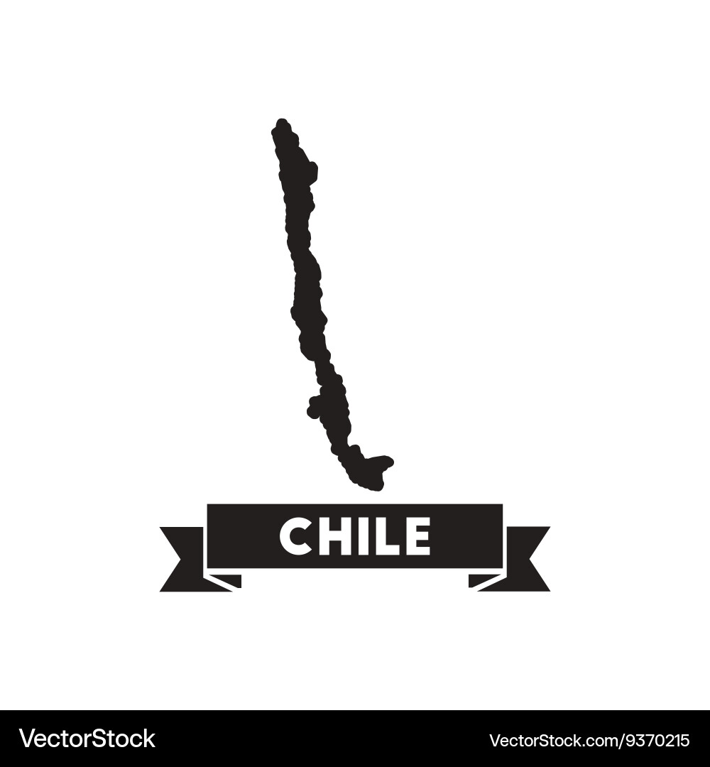 Flat icon in black and white chili map Royalty Free Vector