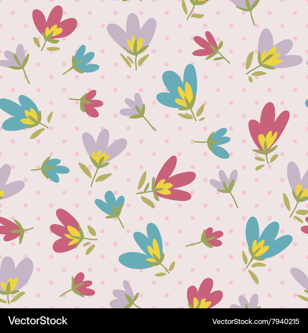 Flower pattern spring hand-drawn doodle Royalty Free Vector
