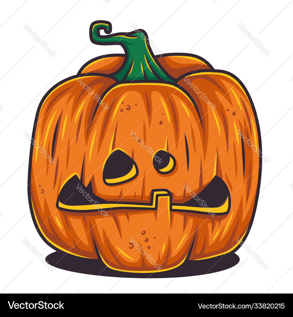 Halloween october pumpkin set with face emotion Vector Image