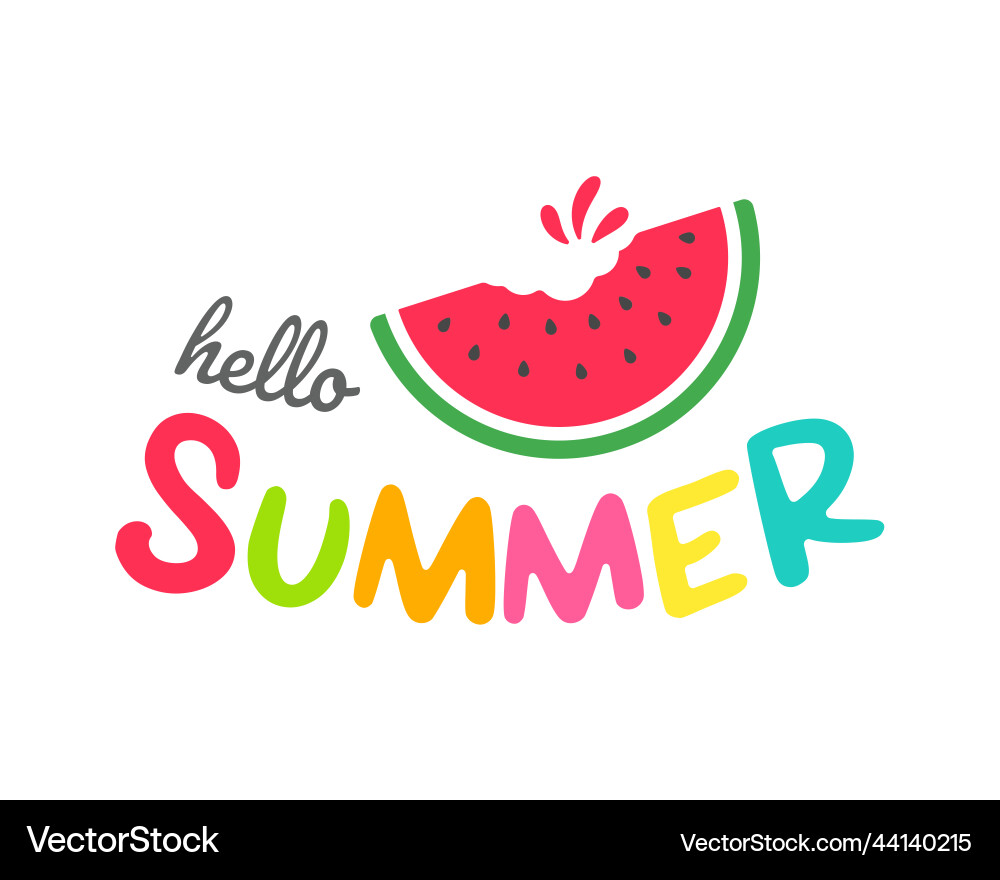 Hello summer label decorated with ice cream Vector Image