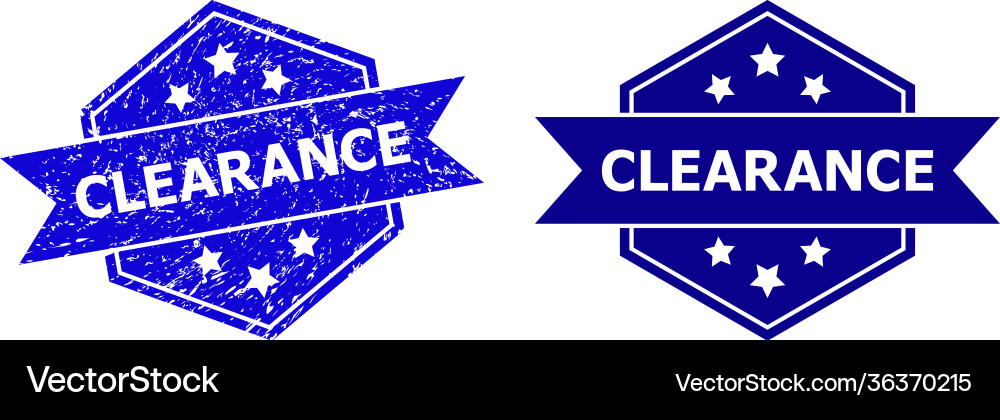 Hexagon clearance watermark with grunge surface Vector Image