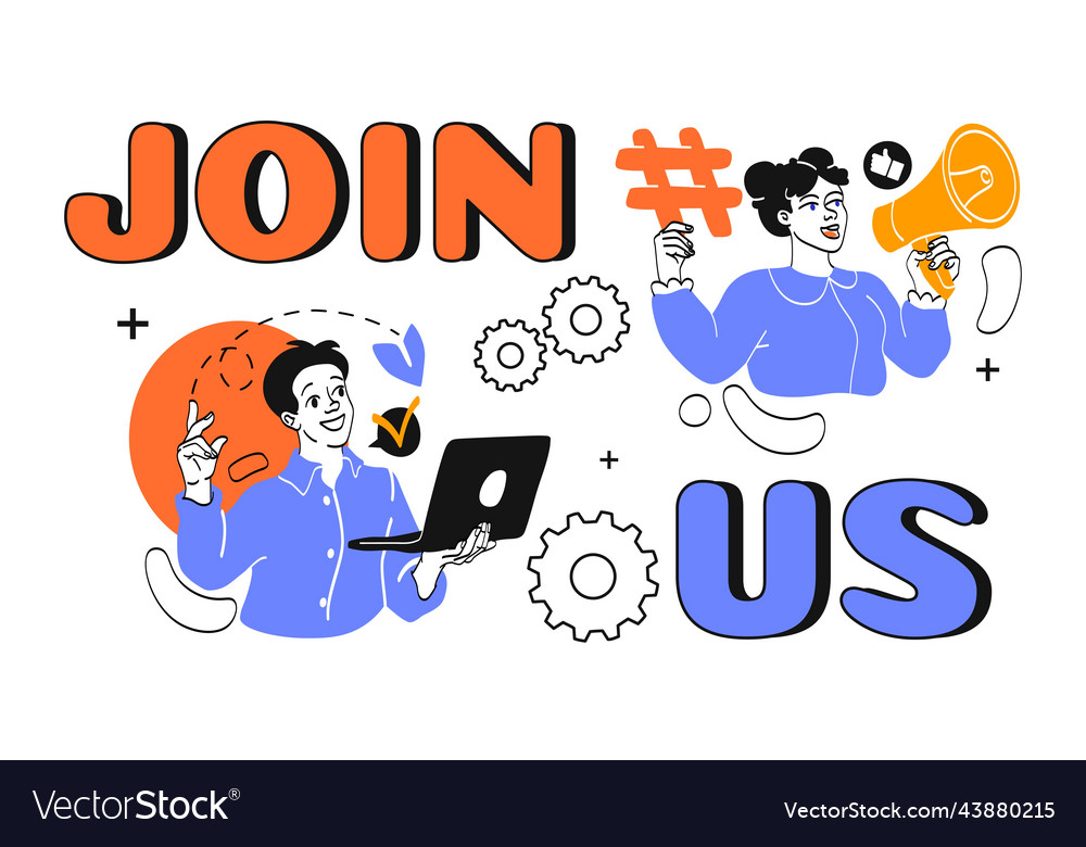 Join us concept Royalty Free Vector Image - VectorStock