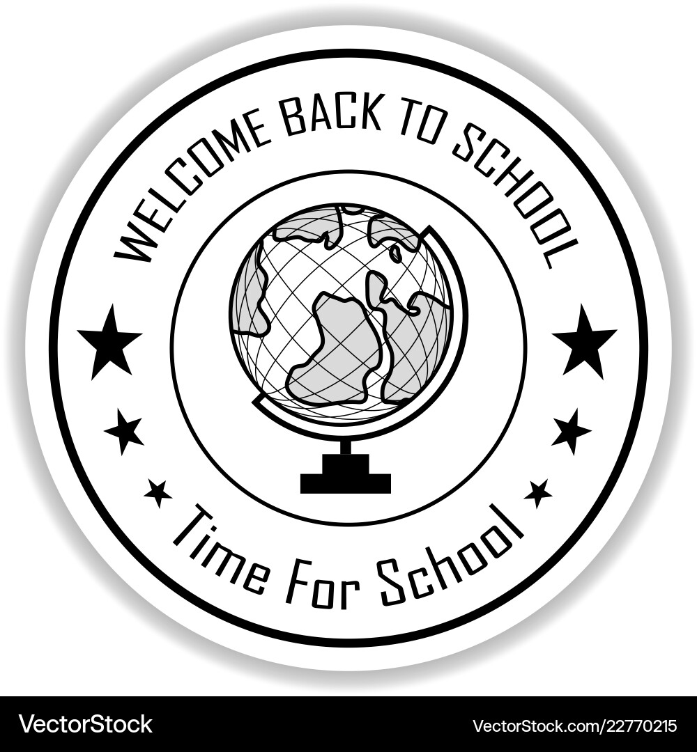 Logo welcome back to school on a white Royalty Free Vector