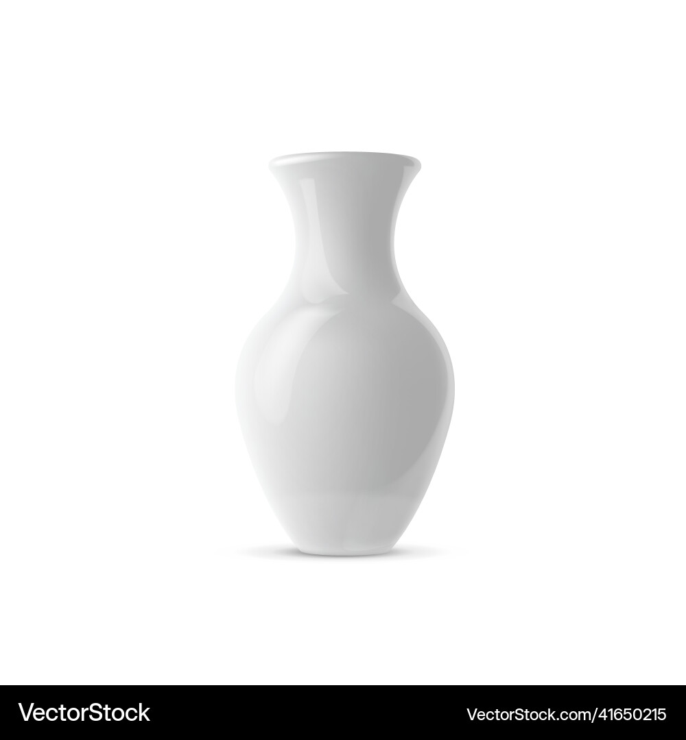 Realistic white ceramic porcelain vase 3d Vector Image