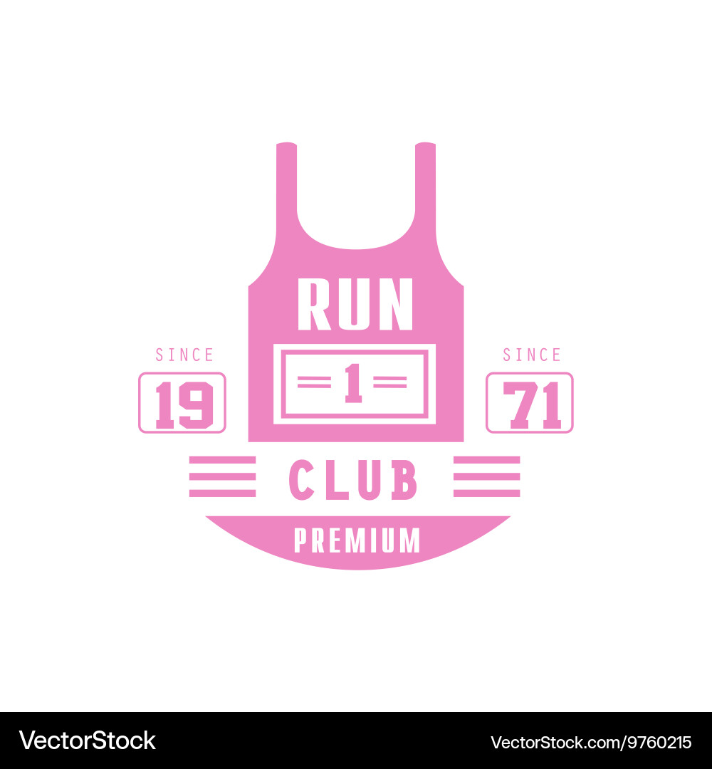 Run Club Pink Label Design Royalty Free Vector Image