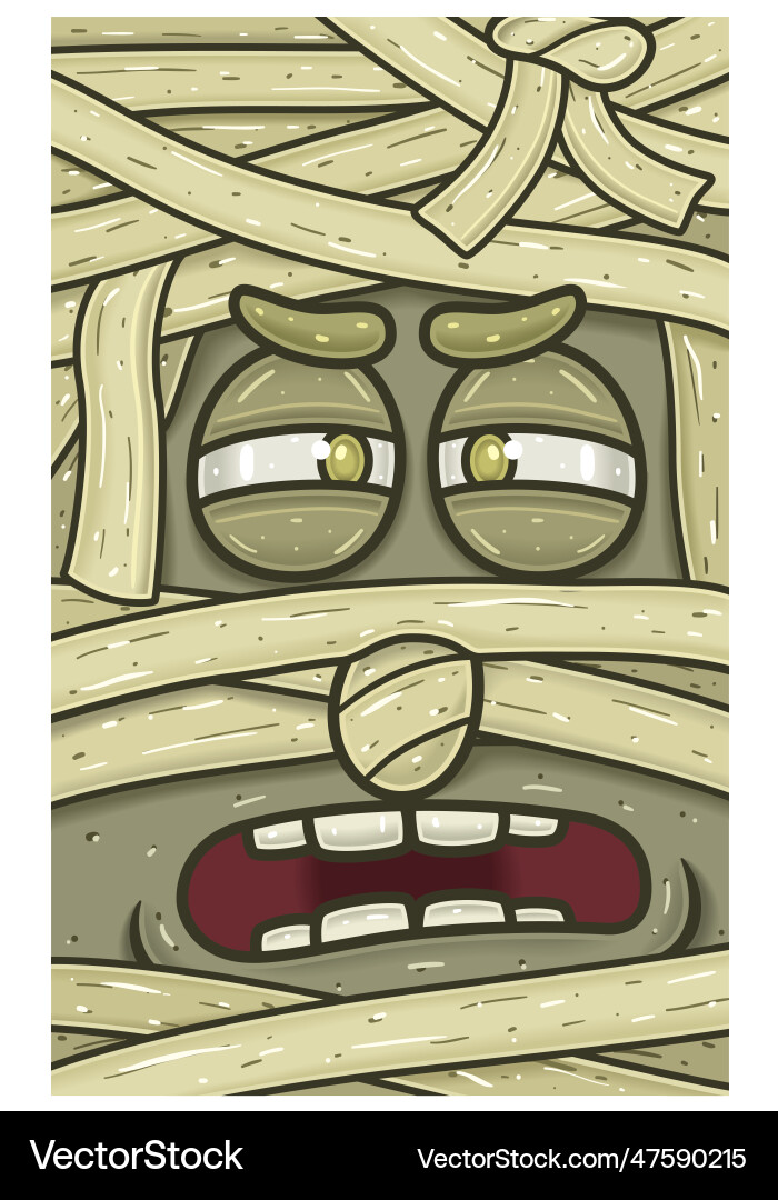 Suspecious expression of mummy face Royalty Free Vector
