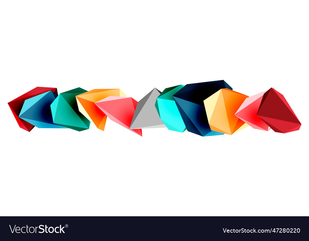 3d low poly triangle design elements Royalty Free Vector