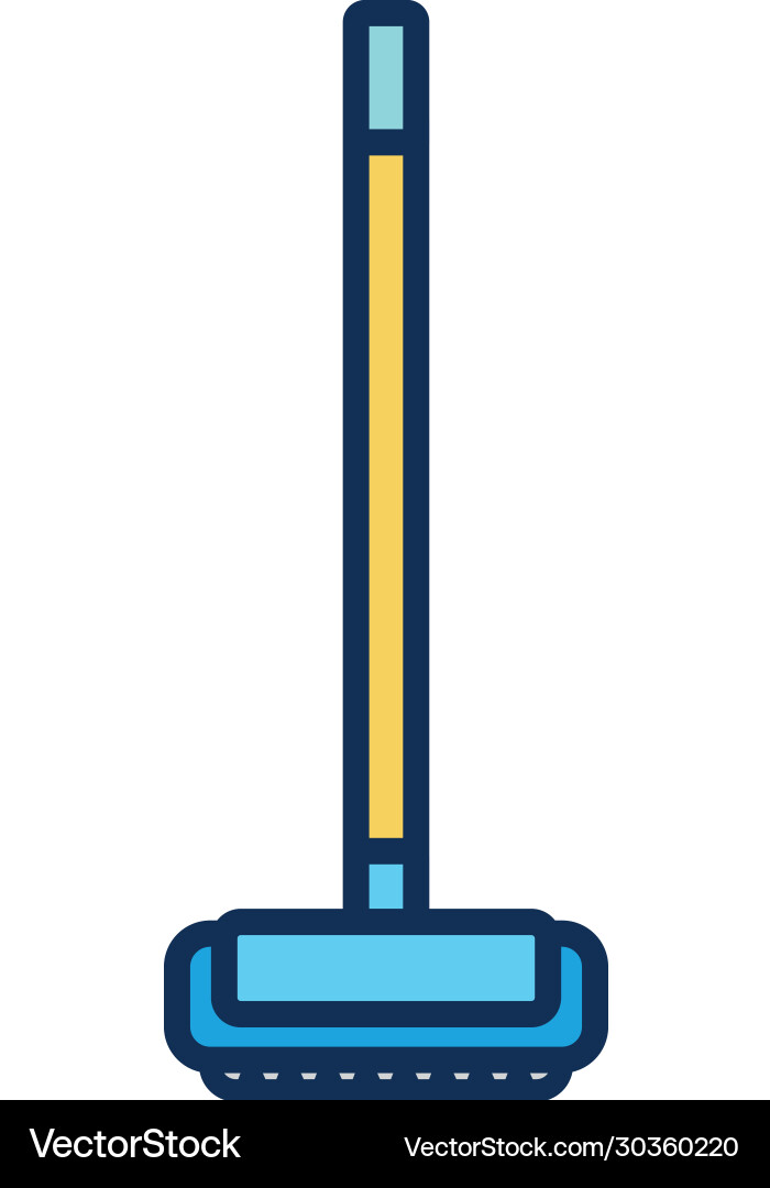 Cleaning broom icon line fill style Royalty Free Vector