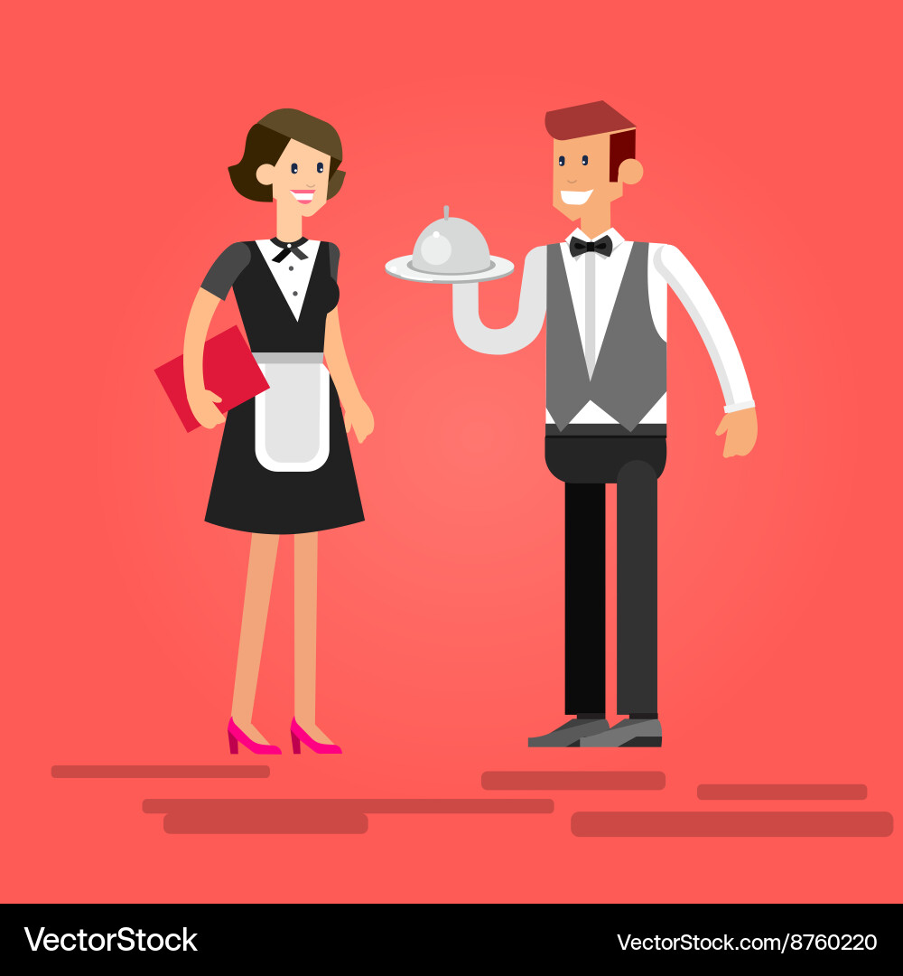 Detailed character people in restaurant Royalty Free Vector