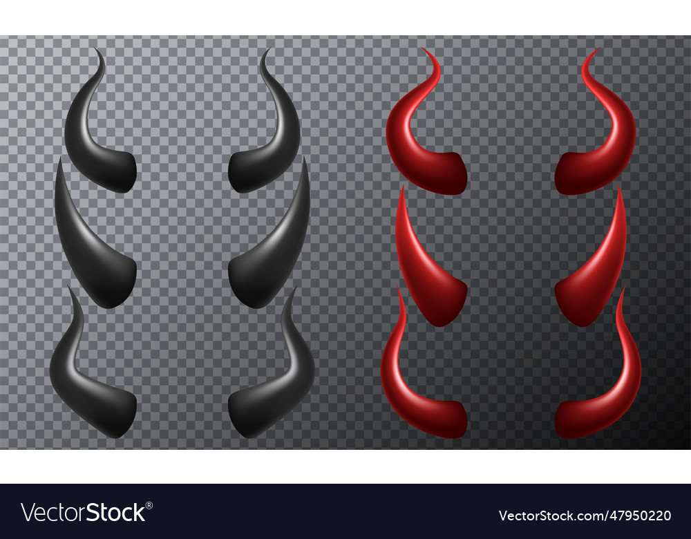 Devil horns collection Royalty Free Vector Image