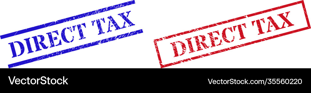 Direct tax textured rubber stamp seals Royalty Free Vector