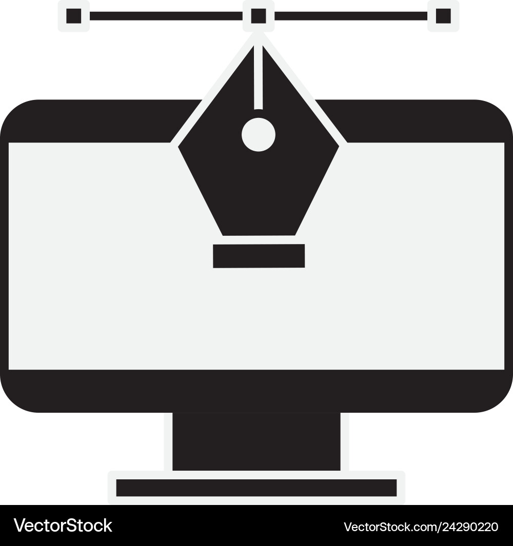 Graphic design computer fountain pen tool Vector Image