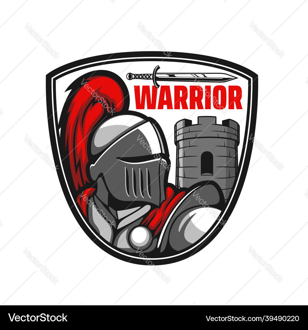 Medieval knight ancient warrior or paladin icon Vector Image