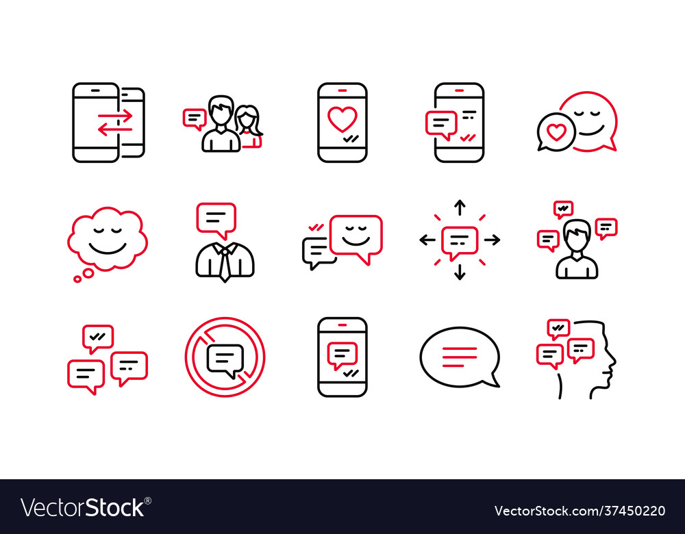 Message and communication icons group chat Vector Image