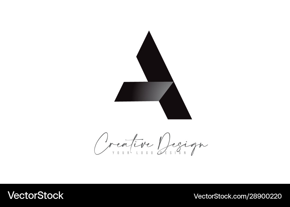 Minimalist a letter design with creative cut and Vector Image
