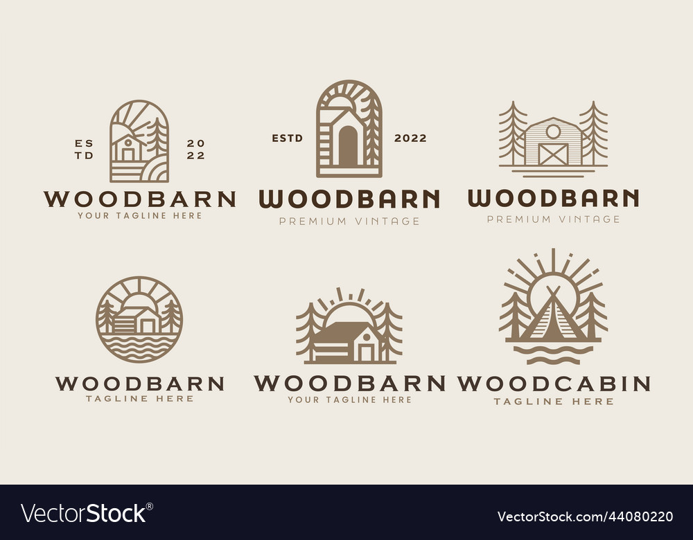 Rustic retro vintage wooden barn farm logo Vector Image
