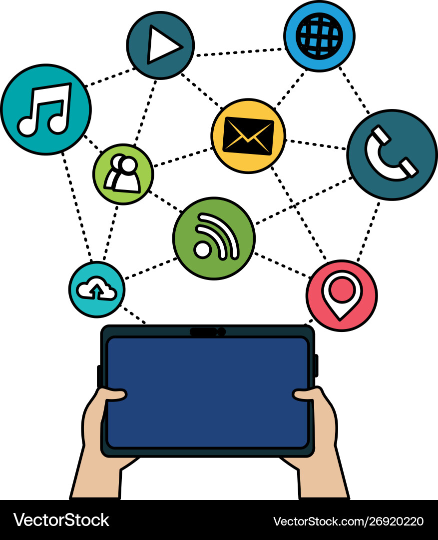 Social media and multimedia design Royalty Free Vector Image