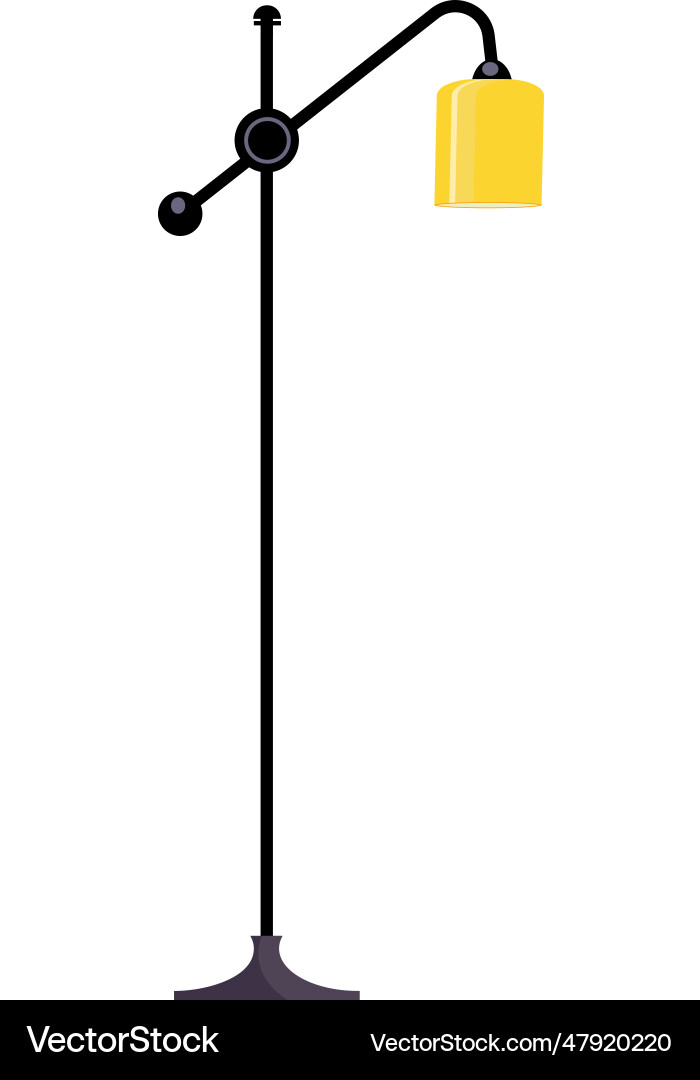 Standard lamp yellow lampshade pole floor Vector Image