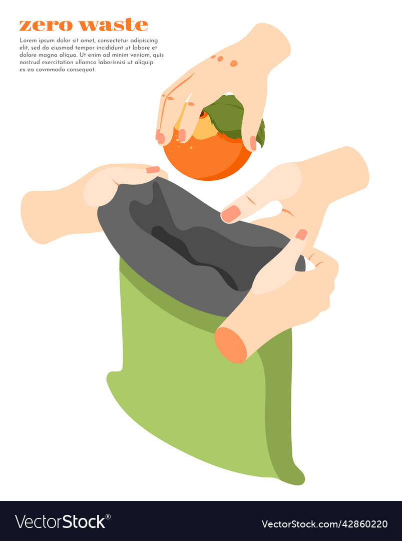 Zero waste isometric background Royalty Free Vector Image