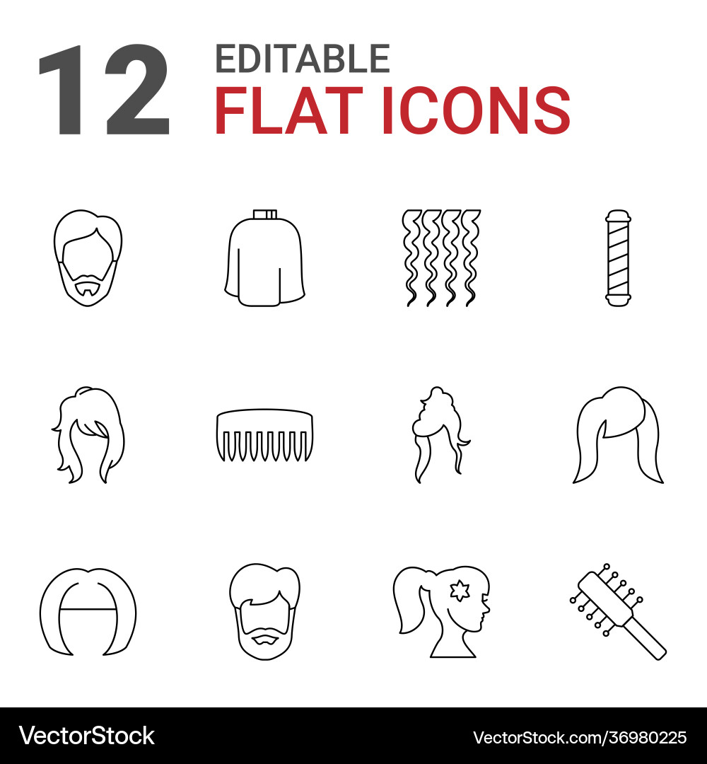 12 hairstyle icons Royalty Free Vector Image - VectorStock
