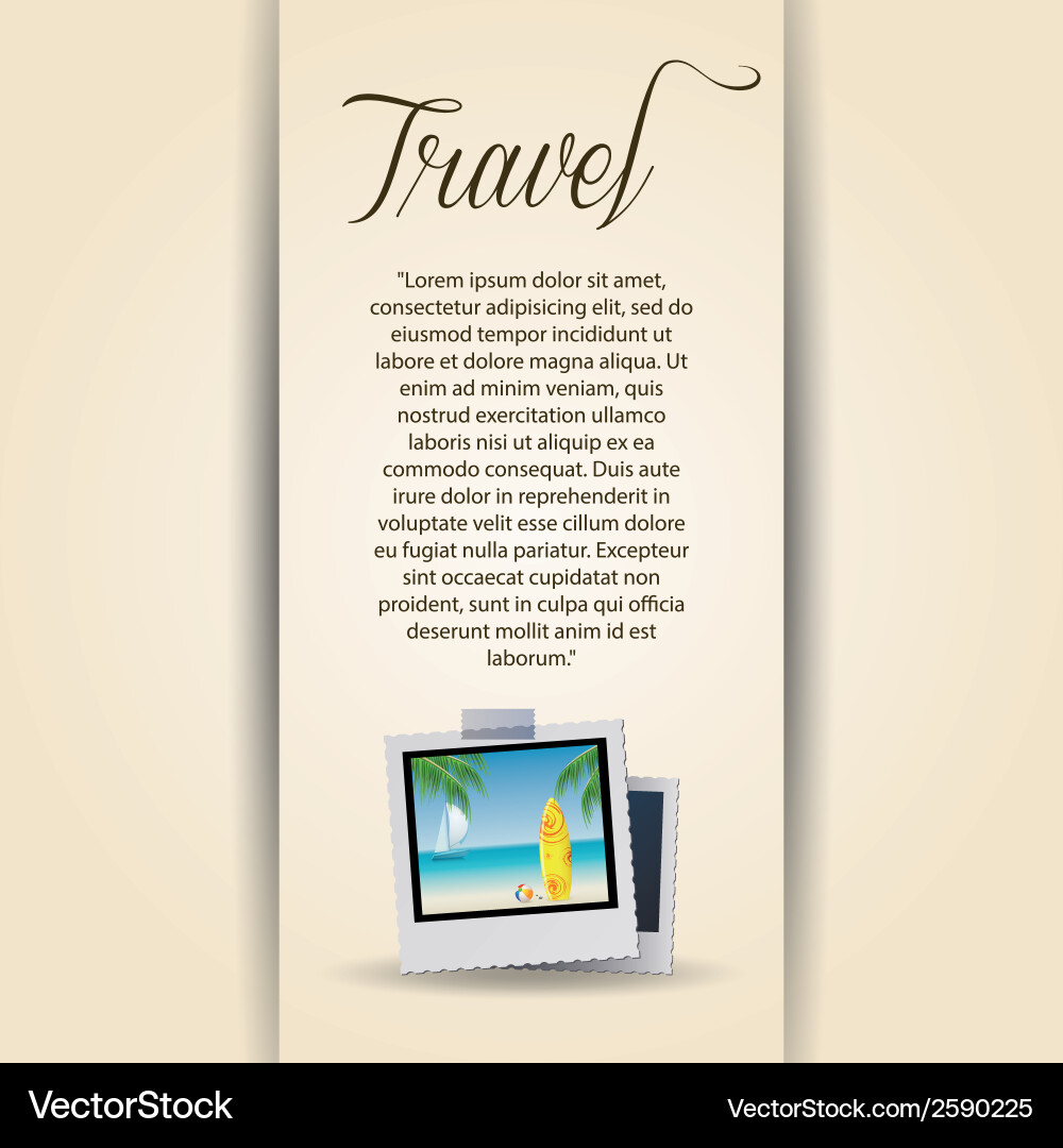 Abstract travel card on a white background Vector Image