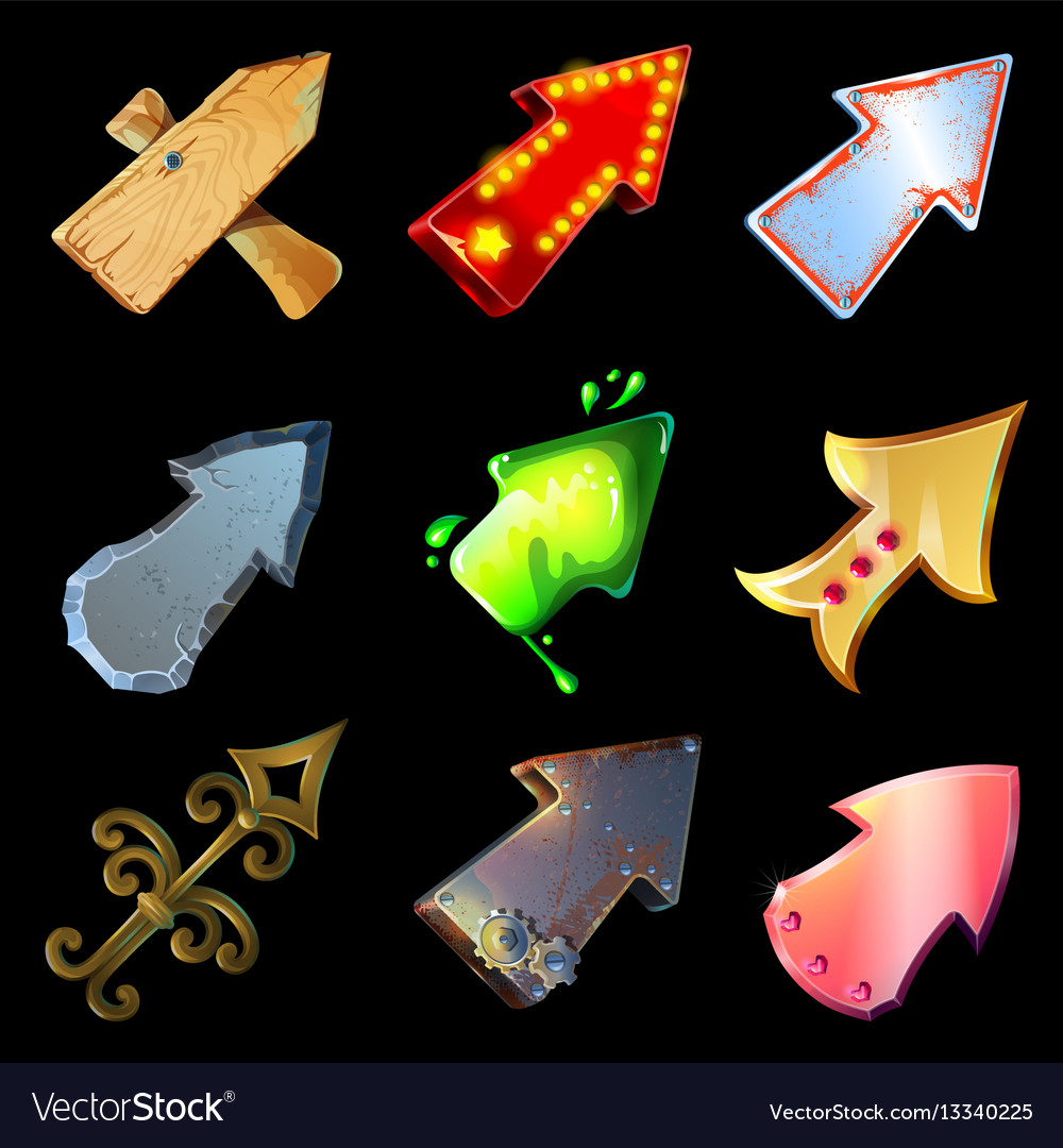 Cartoon pointer set Royalty Free Vector Image - VectorStock