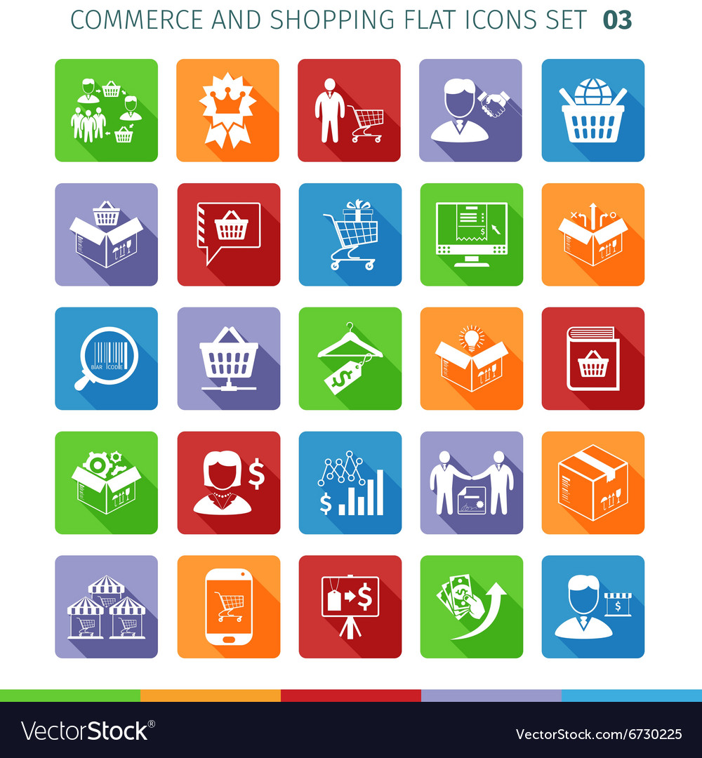 Commerce flat set 03 Royalty Free Vector Image