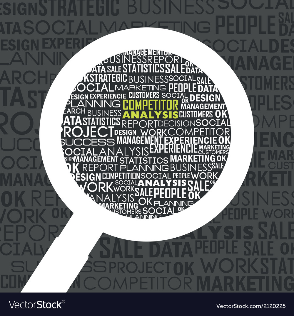 Competitor analysis with words background Vector Image