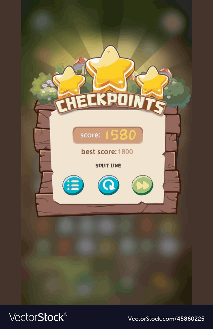 Complete set of level button game ui pop-up icon Vector Image