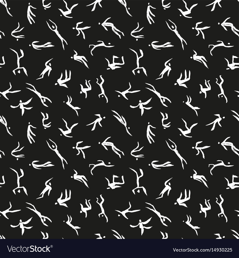 Dancing people seamless pattern background Vector Image