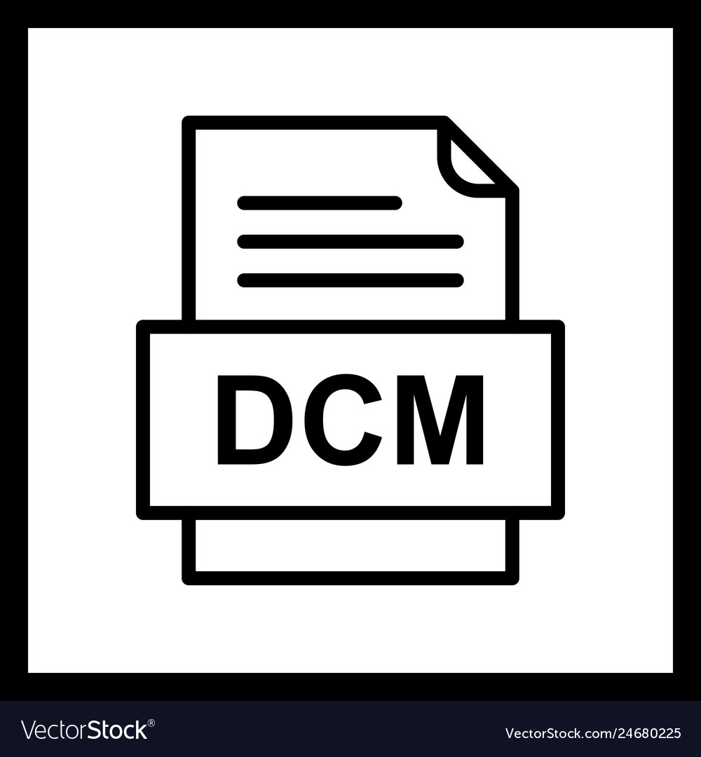 Dcm file document icon Royalty Free Vector Image