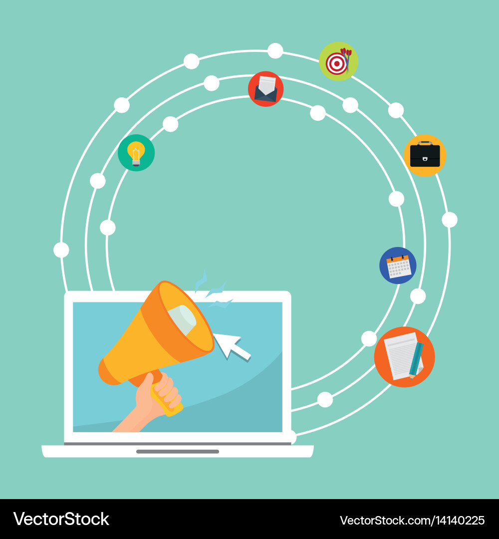 Digital advertising and marketing Royalty Free Vector Image