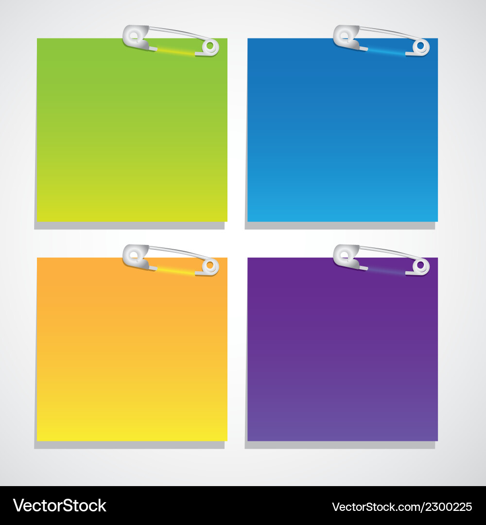 Set of colored sheets paper held together Vector Image