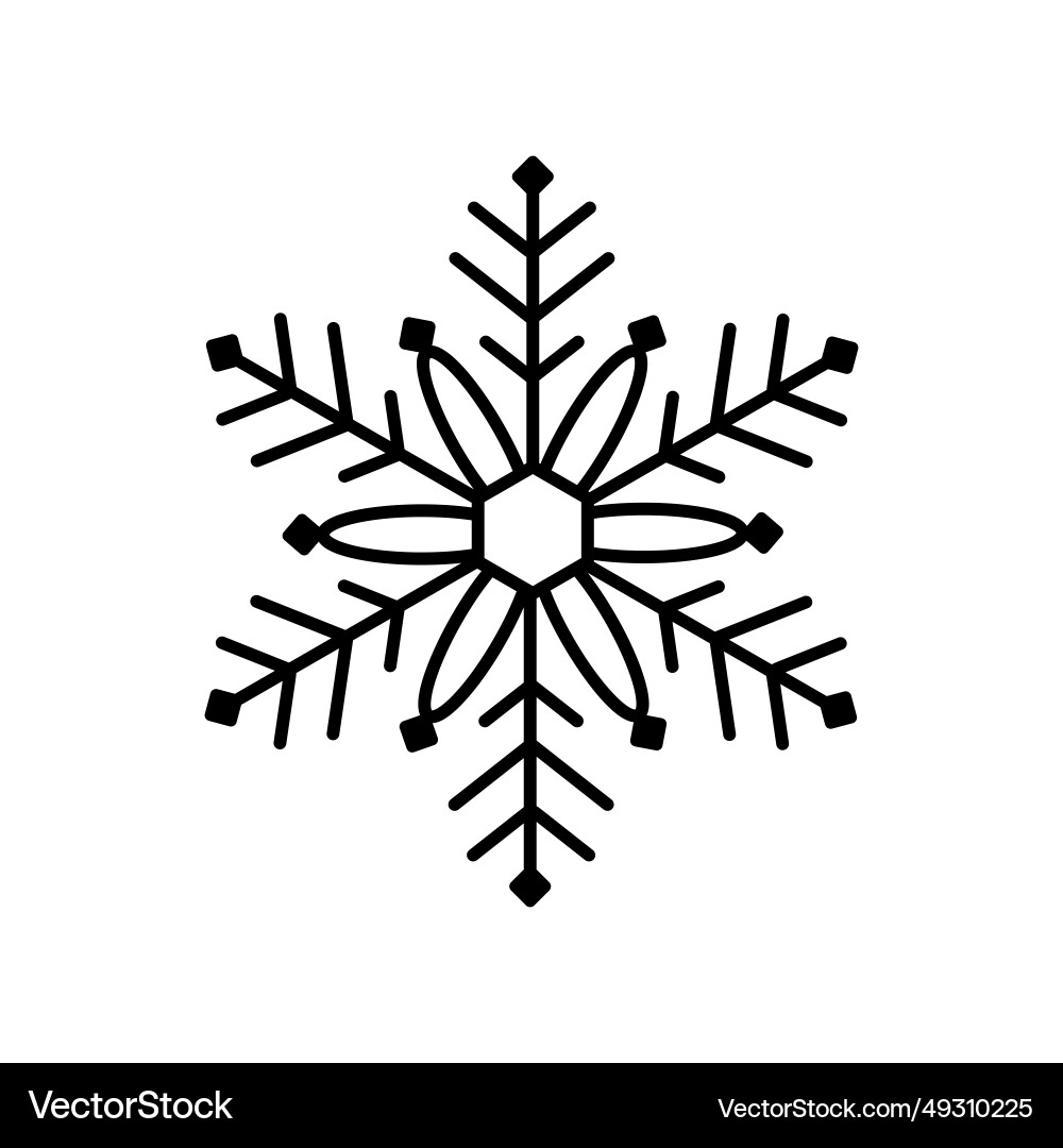Simple christmas icon snowflake abstract snow Vector Image