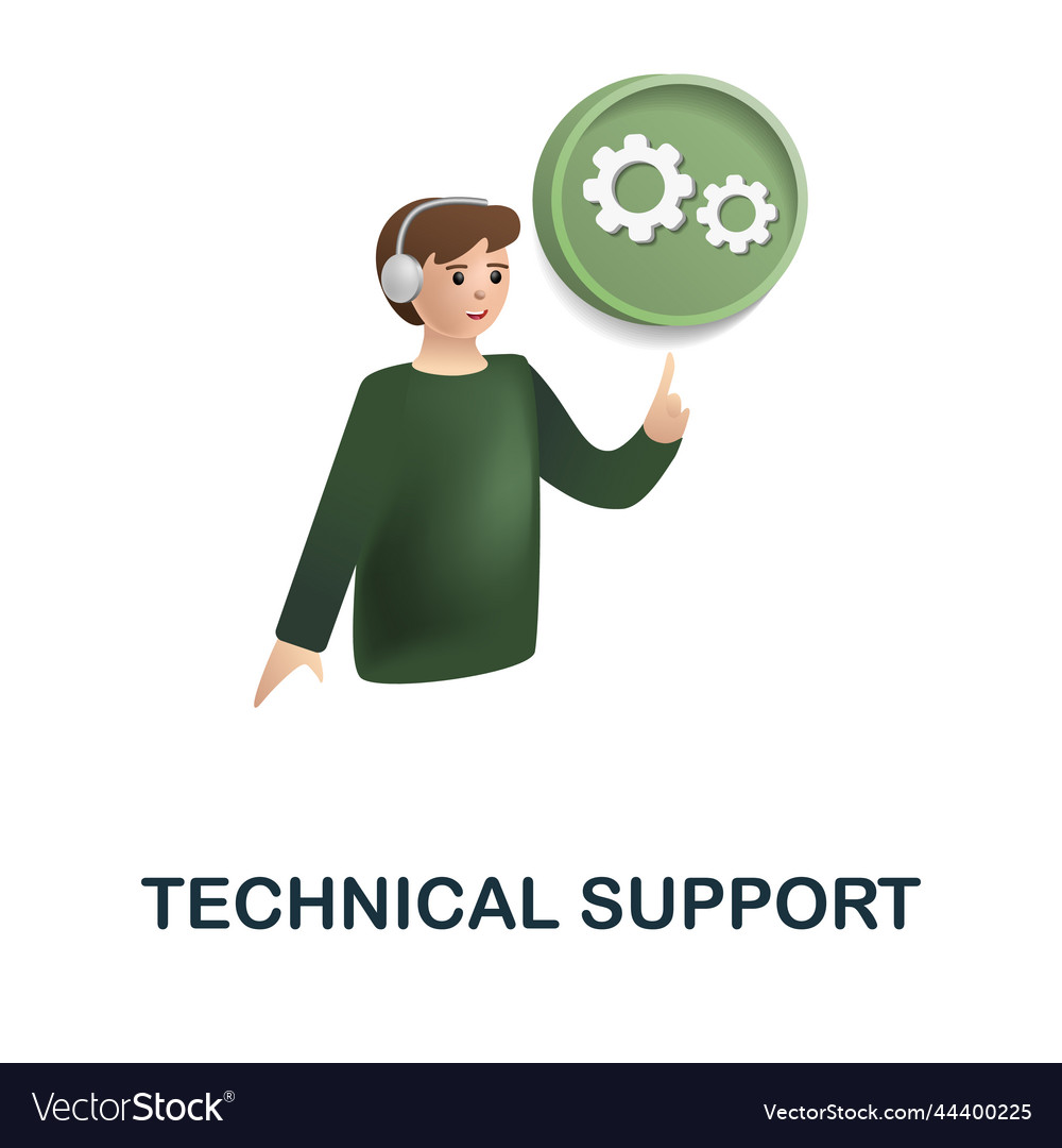 Technical support icon 3d from customer Royalty Free Vector