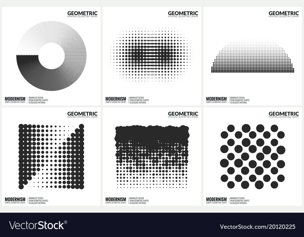 Universal halftone geometric shapes for design Vector Image