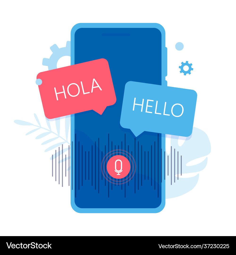 Voice translator on your smartphone concept Vector Image