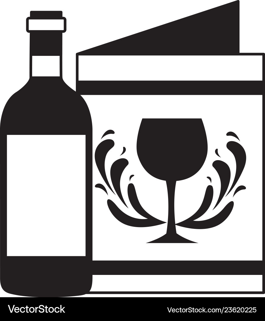 Wine bottle restaurant menu beverages Royalty Free Vector