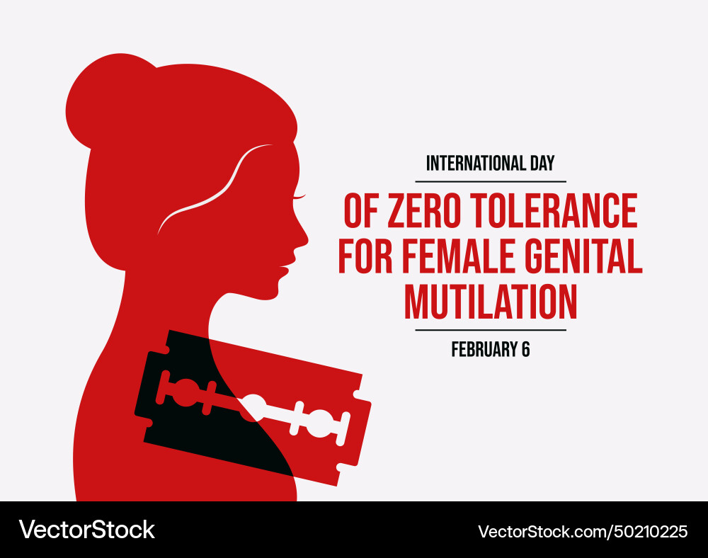Zero tolerance for female genital mutilation Vector Image