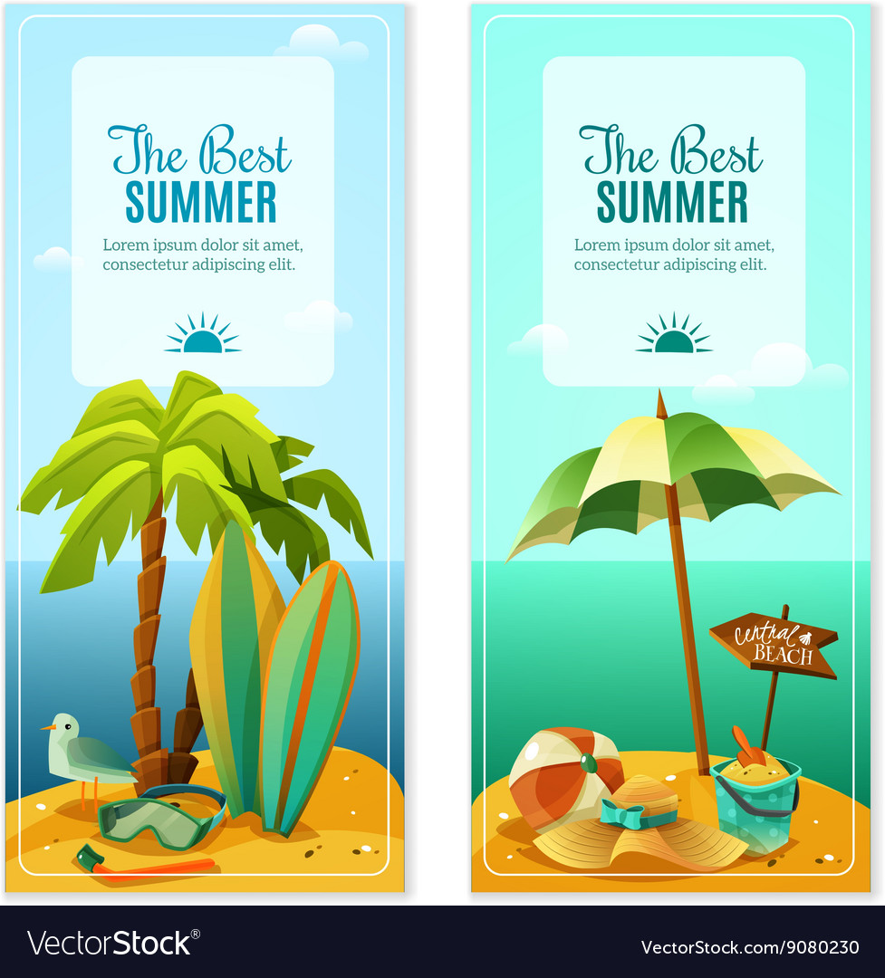 Beach banners set Royalty Free Vector Image - VectorStock
