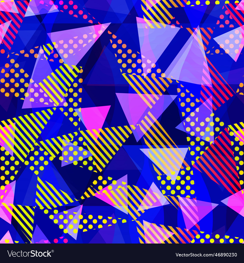 Blue triangles seamless pattern Royalty Free Vector Image