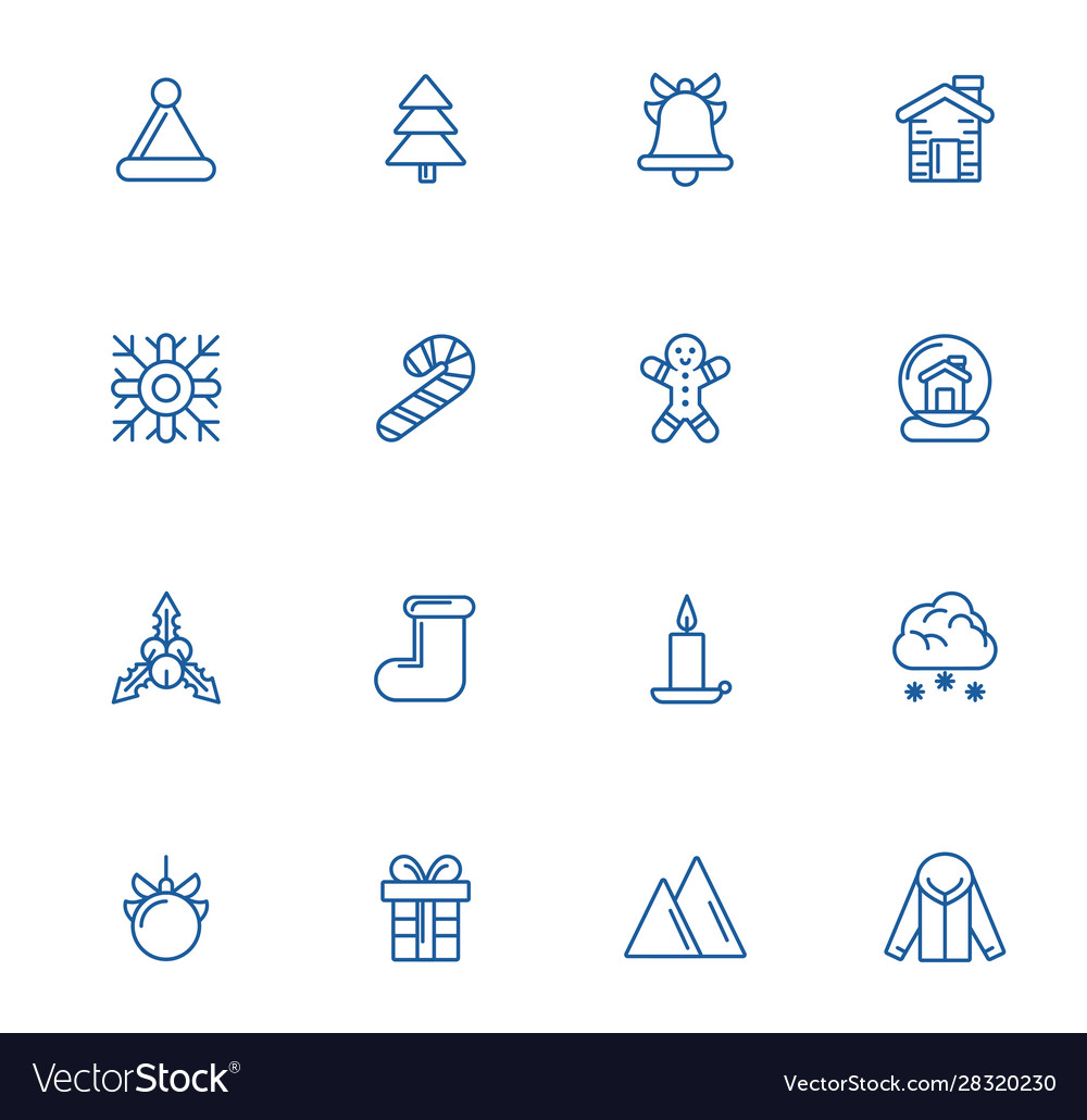 Bundle winter season set icons Royalty Free Vector Image