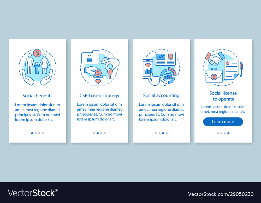 Csr onboarding mobile app page screen template Vector Image Csr onboarding mobile app page screen template Vector Image