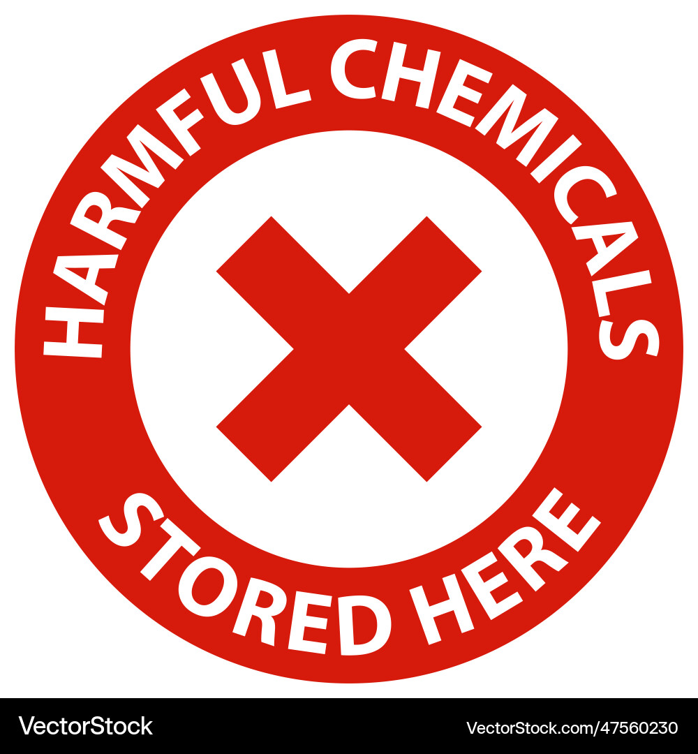 Danger harmful chemicals stored here sign Vector Image