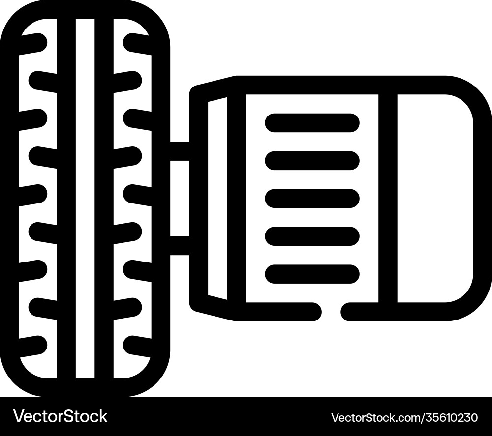 Electric motor on wheel line icon Royalty Free Vector Image