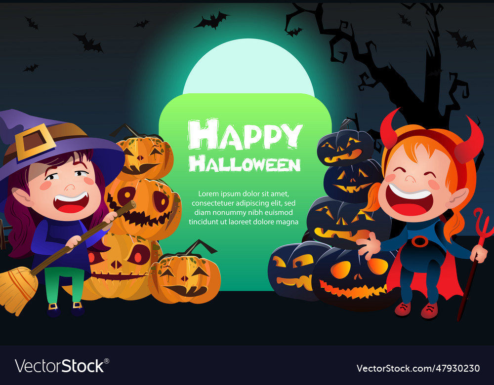 Happy halloween poster design Royalty Free Vector Image