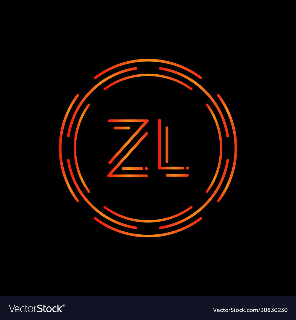 Initial zl logo design template digital circle Vector Image