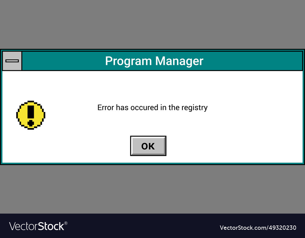 Interface of application showing error message Vector Image